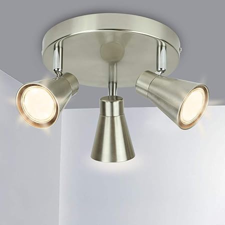 DLLT Modern 3-Light Multi-Directional Ceiling Fixture, Adjustable Round ...