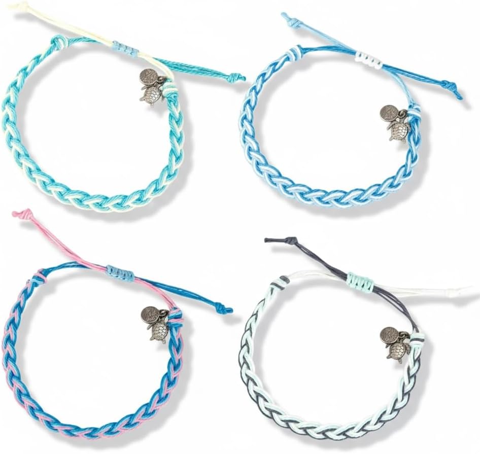 Amazon.com: KoaKoa Original Braid Sea Turtle Tracking Bracelet 4-Pack ...
