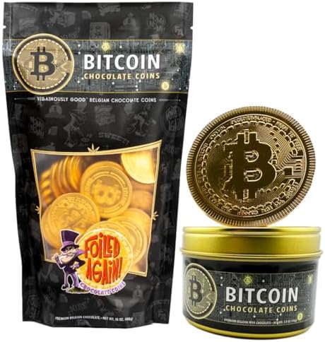 Amazon.com : Bitcoin Chocolate Coin Bag + XL Bitcoin Tin Gift Drum ...