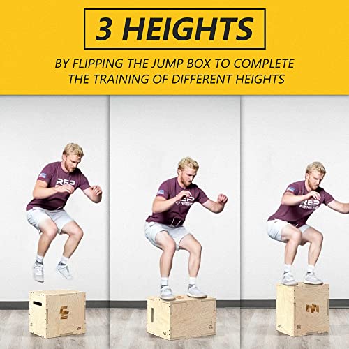 Snapklik.com : 3 In 1 Wood Plyo Box,Plyometric Jump Box Non-Slip For ...
