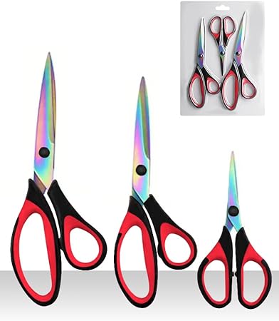 Amazon.com: 3-Pack Scissors 9.5"Professional Multipurpose Scissors Tool ...
