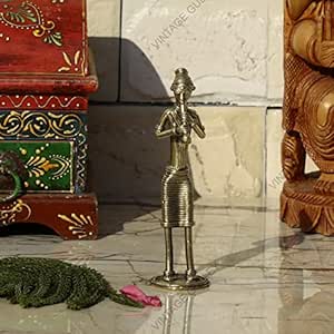 Buy Vintage Gulley Brass Handcrafted Handmade Dhokra Ethnic Lady I Decorative Showpiece I ...