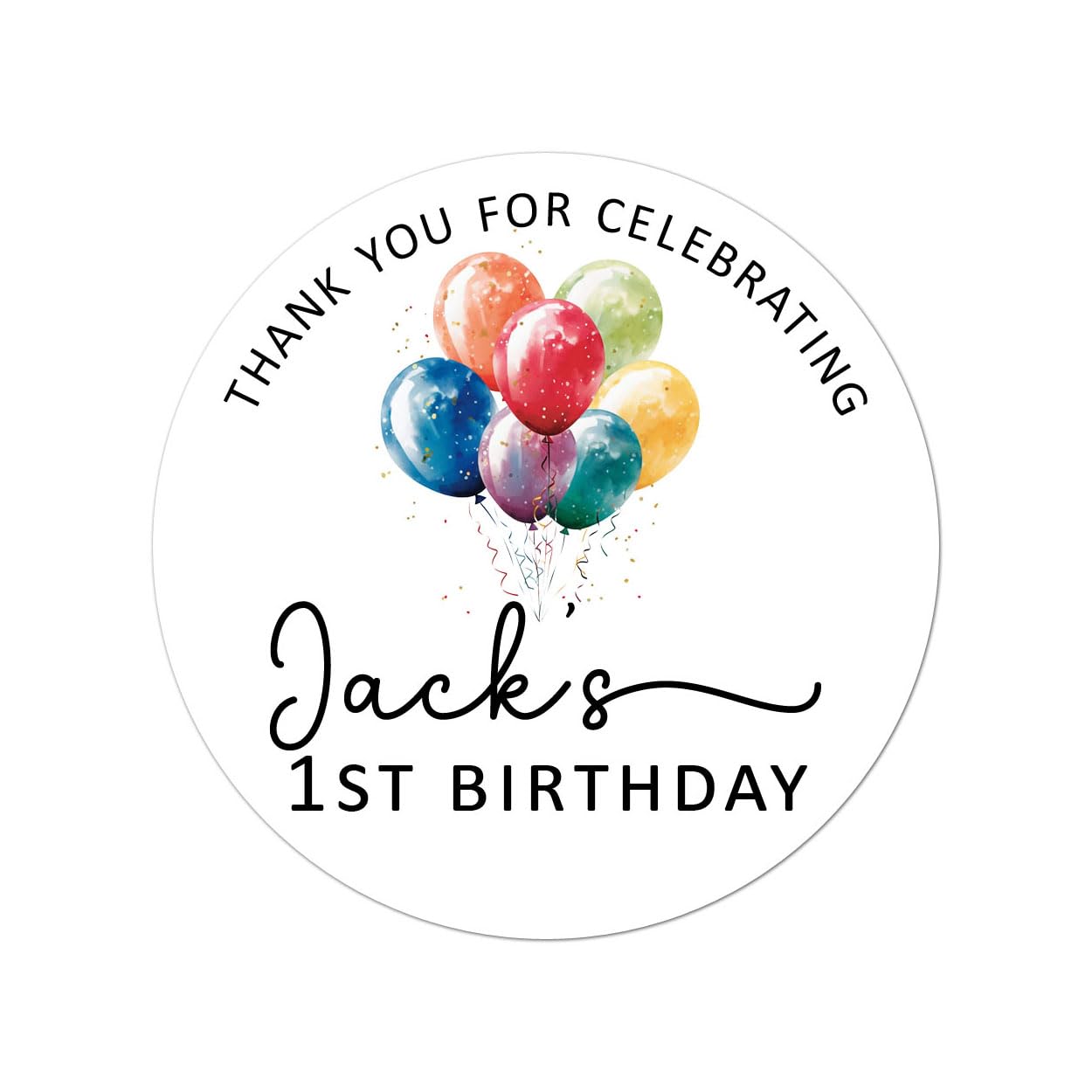 Amazon.com: Personalized Birthday Party Favor Stickers, Happy Birthday ...