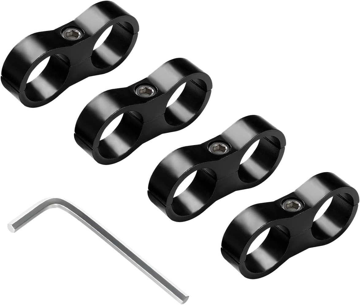 Amazon.com: DXNQ 4PCS 4AN Hose Separator Clamp, Fuel Line Mounting ...