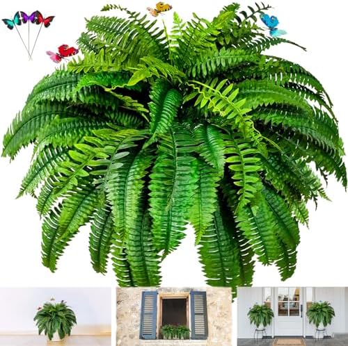 Amazon.com: GYERB Large Fake Boston Ferns, 88 Branches Artificial Ferns ...