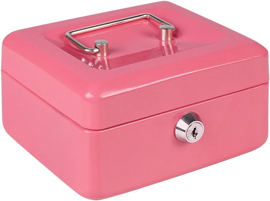 Amazon.com : Cash Box with Money Tray, Parrency Small Money Box with ...