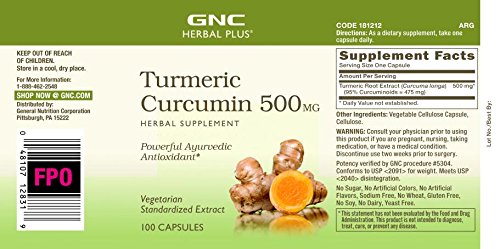 Reviews for GNC Herbal Plus - Turmeric Curcumin 500mg 100 capsules ...