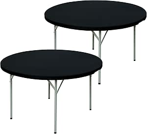 Amazon.com: mylacerhome 2 Pack Round Fitted Tablecloth 5ft Stretch ...