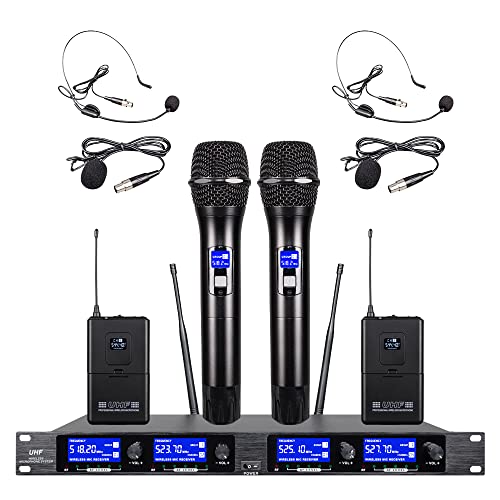 Wireless Microphone System 4 Channel Cordless Mic Set 2 - Want It All