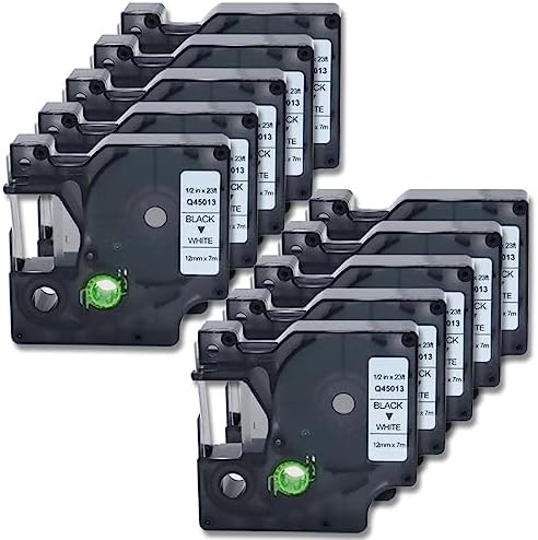 Doree 10pack Compatible Label Tape 45013 S0720530 12mm x 7m Black on ...