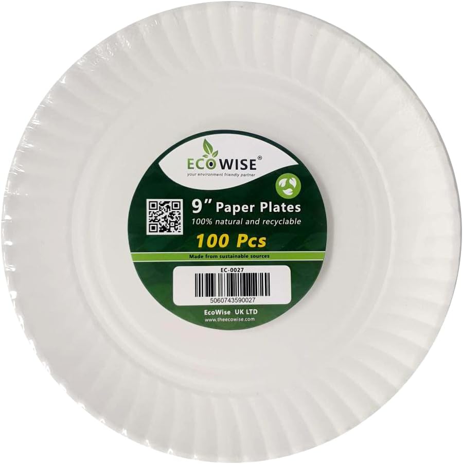 Best House Paper Plates - 9 Inch, 100% Natural and Recyclable White ...