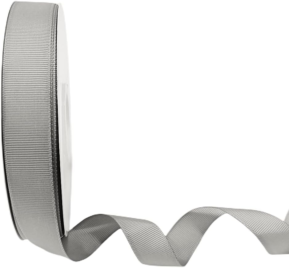 Amazon.com: Abbaoww 3/4 Inch 50 Yards Solid Silver Grosgrain Ribbon ...
