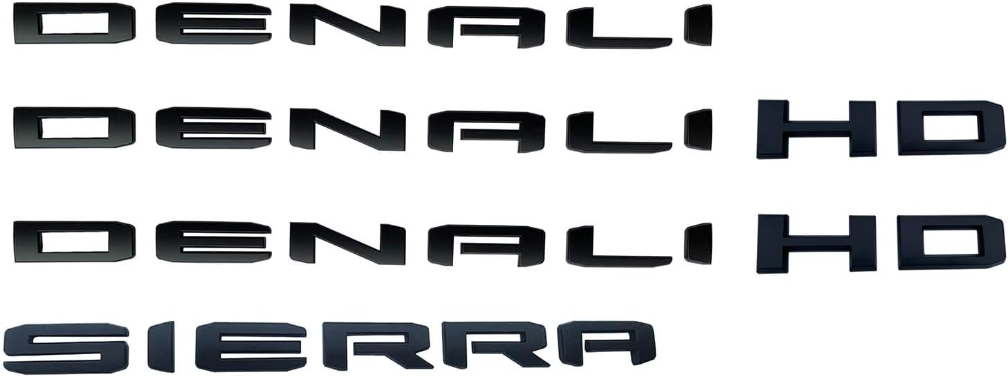 Amazon.com: Denali Hd Sierra Set Emblems Sierra Tailgate Badges 3D ...