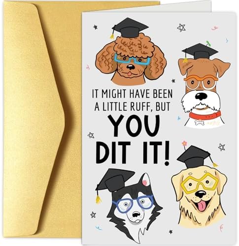 Amazon.com: Funny Dog Graduation Card, You Did It Graduation Card for ...