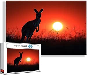 1000 Piece Jigsaw Puzzles for Adults Kangaroo Sunset Jigsaw Puzzle ...