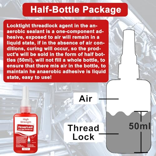 Thread Lock High Strength, 100ml Locktight Threadlock Prevent Nuts ...