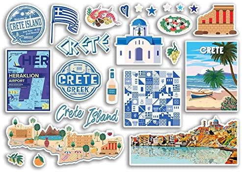 A5 Sticker Sheet Crete Landmarks Vinyl Stickers - Greek Greece Map ...