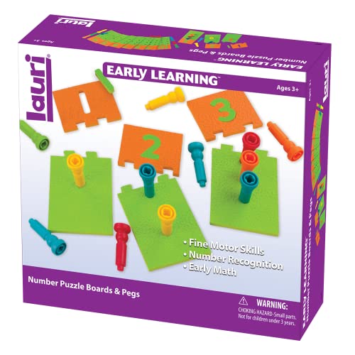 Amazon.com: PlayMonster Lauri Number Puzzle Boards & Pegs, Multi color ...
