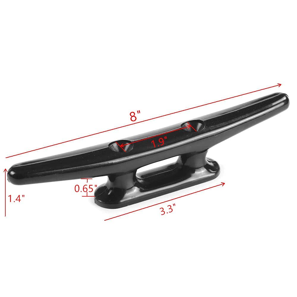 Snapklik.com : Boat Dock Cleats 8 inch,Black Nylon Cleat,Kayak Cleats ...