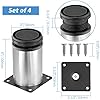 Amazon.com: Masendelk 4 Inch Metal Furniture Legs Stainless Steel ...