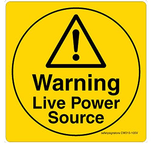 WARNING: Live Power Source, (CW315-210AL-01), Material: Aluminium ...