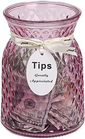 Amazon.com: Glass Tip Jar for Money,for Restaurant;Large Tips Jar for ...