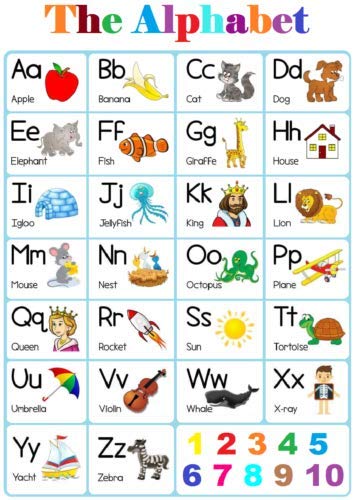 Buy Alphabet A4 Laminated Alphabet ABC's A-Z English Wall Chart Online ...
