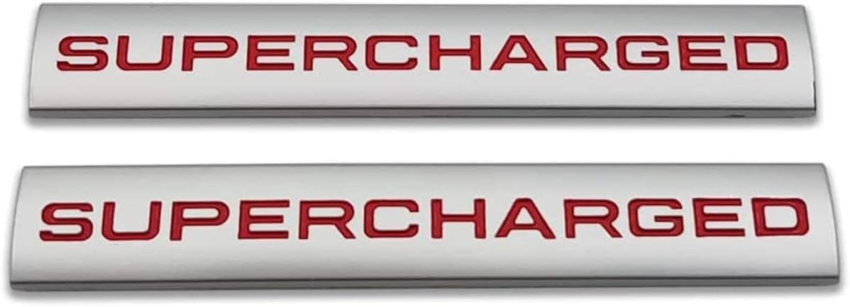 Amazon.com: 2X Metal Supercharged Logo Car Emblem Premium Auto Badge ...