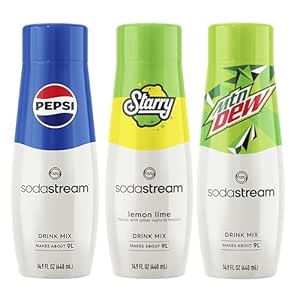 Amazon.com: SodaStream Pepsi, Starry & MTN Dew, Regular, 440ml, (Pack of 3)