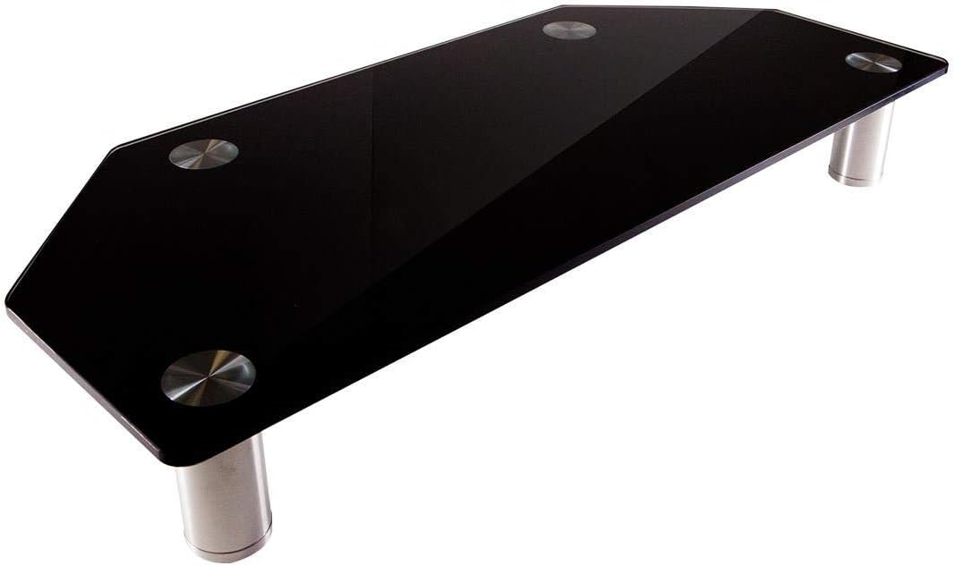 Amazon.com: Monoprice Corner Multimedia Desktop Stand, Black Glass 23.6 ...