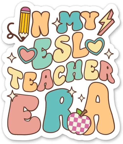 Amazon.com: in My ESL Teacher Era Sticker - 5" Laptop Sticker ...