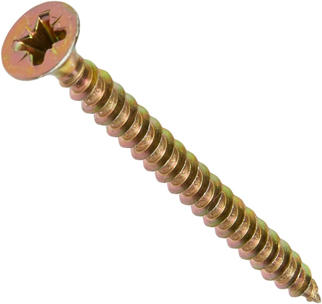 ForgeFix Multi-Purpose Single Thread Screws | 4.0 x 45mm | Zinc Yellow ...