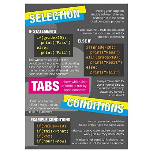 Amazon.com: Intro To Python Poster Computer Science Gcse Science Poster Technology Engineering ...