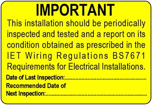 Electrical Safety Periodic Inspection Test Labels Electrical Safety ...