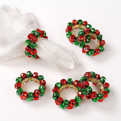 Amazon.com: Getfitsoo Christmas Napkin Rings Set of 6, Thanksgiving ...