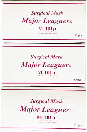 Amazon.co.jp: 正規品 サージカルマスク 敏感肌対応 医療 メジャーリーガー M-101p ピンク (50枚入) ×3箱セット : ドラッグストア