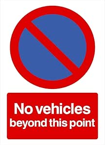Amazon.com: No Vehicles Beyond This Point Sign Portrait Parking Signs ...
