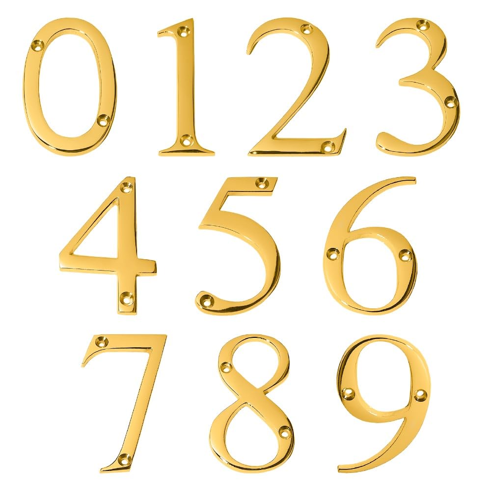 Clio 3-Inch Solid Brass Mailbox Numbers House Numbers For Outside ...