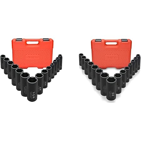 Neiko 02476A 1/2" Impact Socket Set, 14 Piece 6 Point Impact Set ...