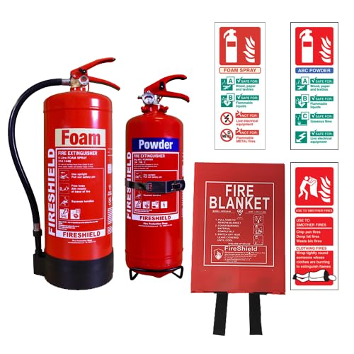 2KG ABC Dry Powder, 6LTR AFFF Foam Fire Extinguishers, 1.8m x 1.2m Hard ...