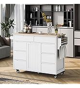 Amazon.com: Rolling Kitchen Island With Seating,Rolling Island For ...