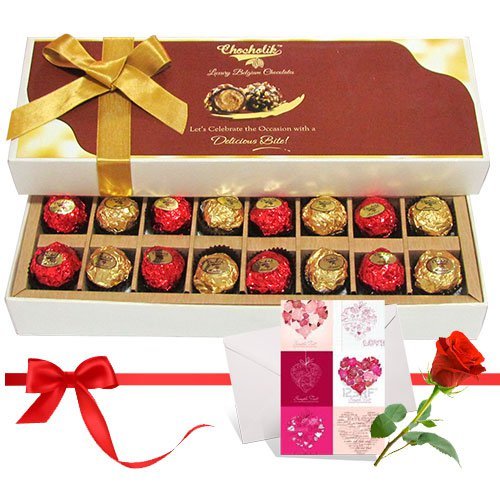 Imparting Emotions Chocolate Box with Love Card and Rose - Chocholik ...