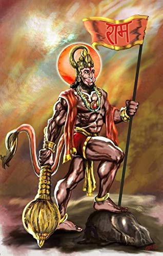 Samriddhi Vinyl Gloss Laminated Hanuman Poster for Home and Living Room ...