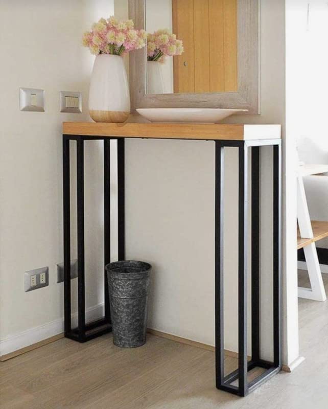 TIWACO Wooden and Metal Powder Coated Front Door Console Table : Amazon ...
