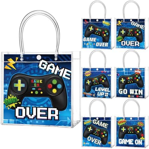 Amazon.com: Teenyyou 24 Pcs Video Game Party Favor Bags PVC Clear ...