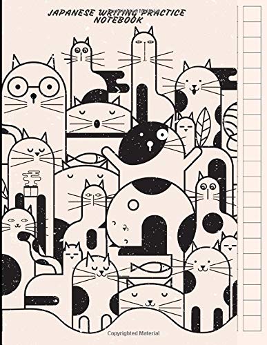 Japanese Writing Practice Notebook Kawaii Cat Themed Genkouyoushi Paper ...