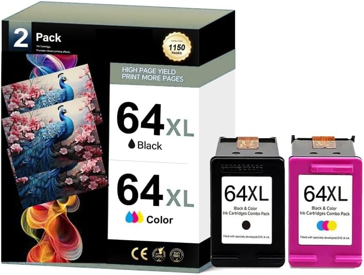 Amazon.com: 64XL Ink Cartridges Black and Color Compatible for HP 64XL ...