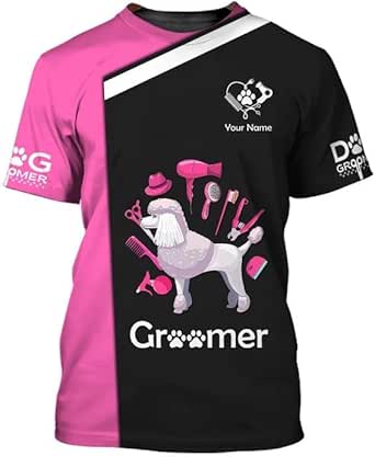 Personalized Groomer 3D Shirt, Custom Name Groomer Shirt, Pet Grooming ...
