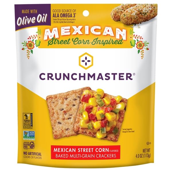 Crunchmaster, Mexican Street Corn Baked Multi-Grain Crackers, 4 Ounce