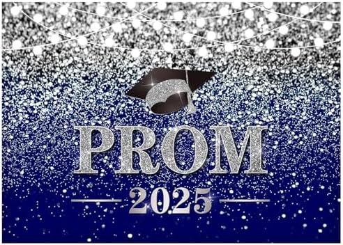 Amazon.com : WOLADA Blue and Silver Prom Backdrop 2025 Graduation Prom ...